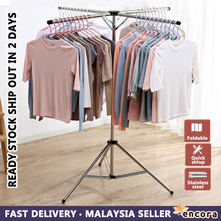 Encora Foldable High Capacity Stainless Steel Tripod Clothes Drying ...