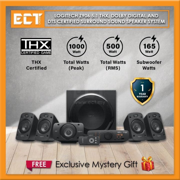 Logitech Z906 5.1 THX, Dolby Digital and DTS Certified Surround Sound ...