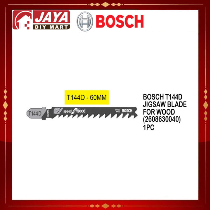 BOSCH T144D Jigsaw Blades 60mm - For Wood - Cutting - 2608630040 JAYA ...