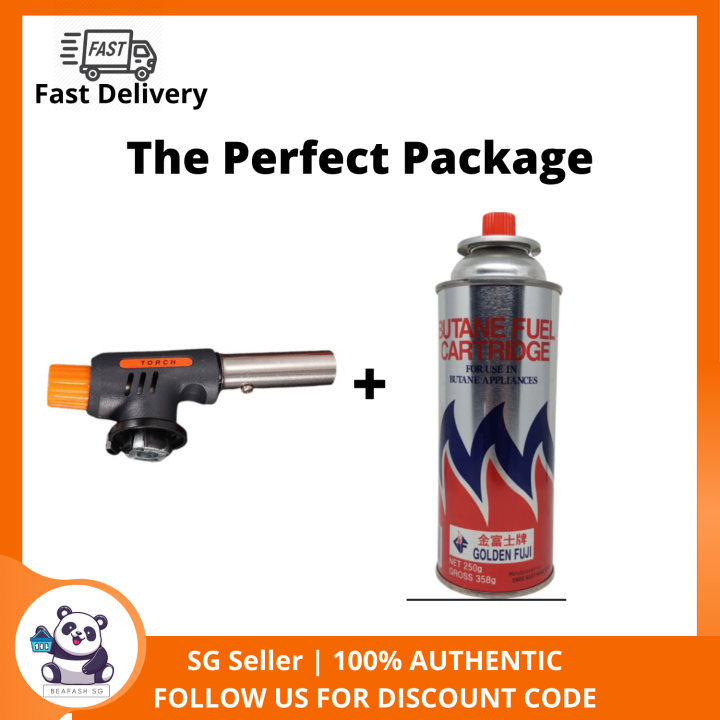 Cooking Butane Gas Torch Lighter Kitchen BBQ Rotating Spray Fire ...