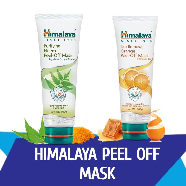 Himalaya Peel-Off Mask Tan Removal Orange or Purifying Neem Peel off ...