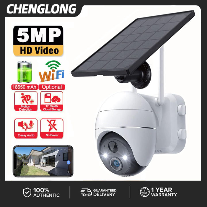 CHENGLONG Solar CCTV Camera WIFI 360 Outdoor CCTV Camera Solar Power ...