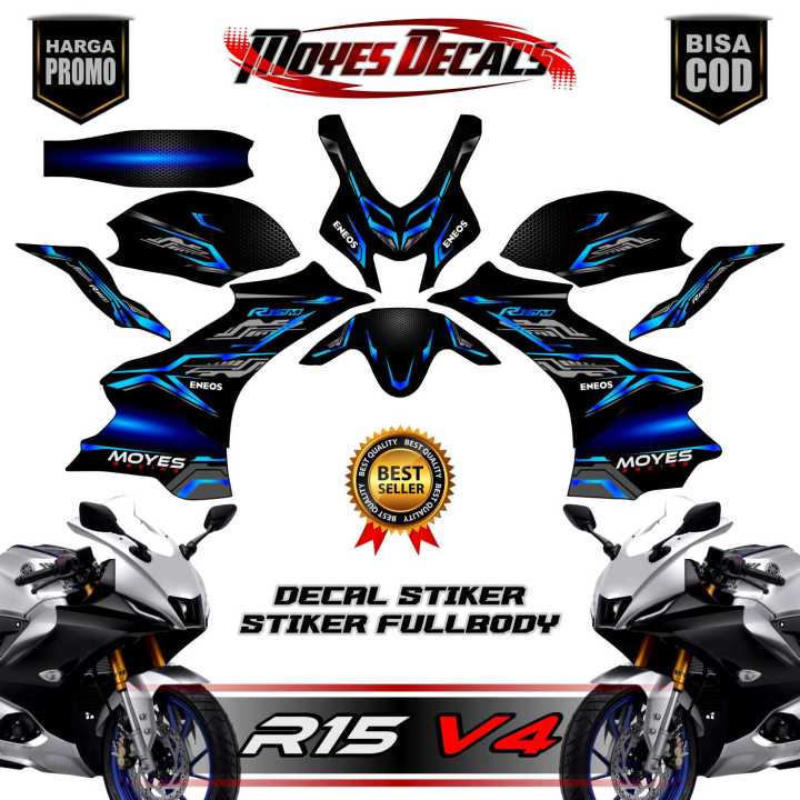 Decal Stiker R15 V4 Full Body Motif Matrix Warna Biru Variasi | Lazada ...