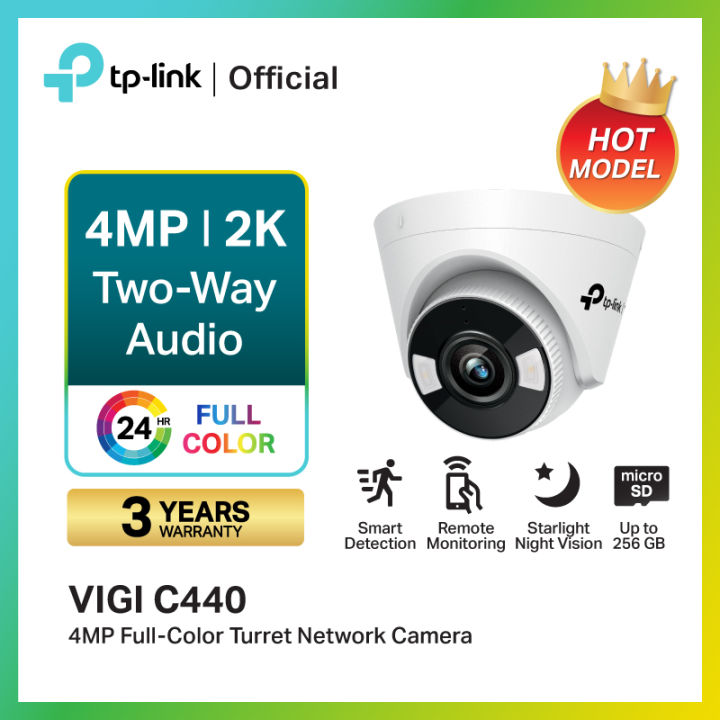 TP-Link VIGI C440 และ C440-W กล้องวงจรปิด/วงจรปิด Wi-Fi VIGI 4MP Full-Color Turret Network ...