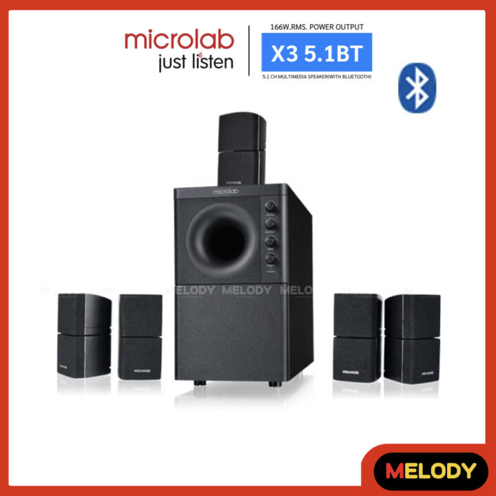 Microlab X3/5.1 Multimedia Speaker ชุดลำโพงคอมพิวเตอร์ กำลังขับ 166วัตต์แท้ รับประกันศูนย์ ...