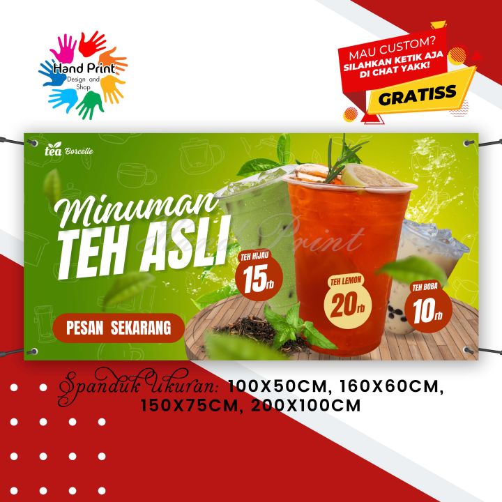 Cetak Spanduk Banner Jualan Es Teh Manis Jumbo Es Krim Milkshake MMT ...