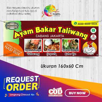Spanduk Banner 160x60 Ayam Bakar Custom Desain | Lazada Indonesia