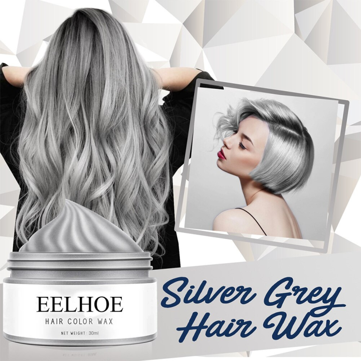 (Ash Grey)POMADE COLOUR TEMPORARY HAIR WAX Color Hair Gel Kalanxuan ...