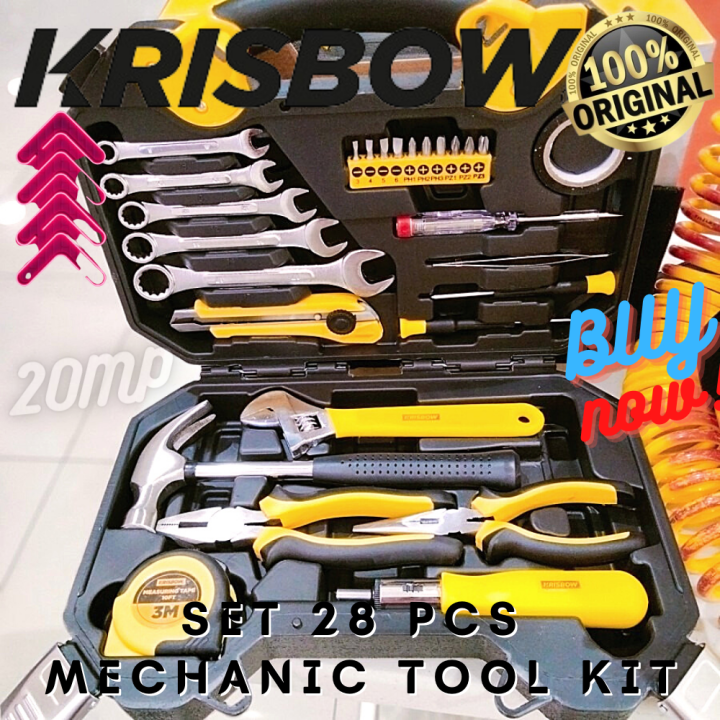 Set 28 Pcs Perkakas Mekanik Dengan Kotak Krisbow MECHANIC TOOL KIT 28 ...