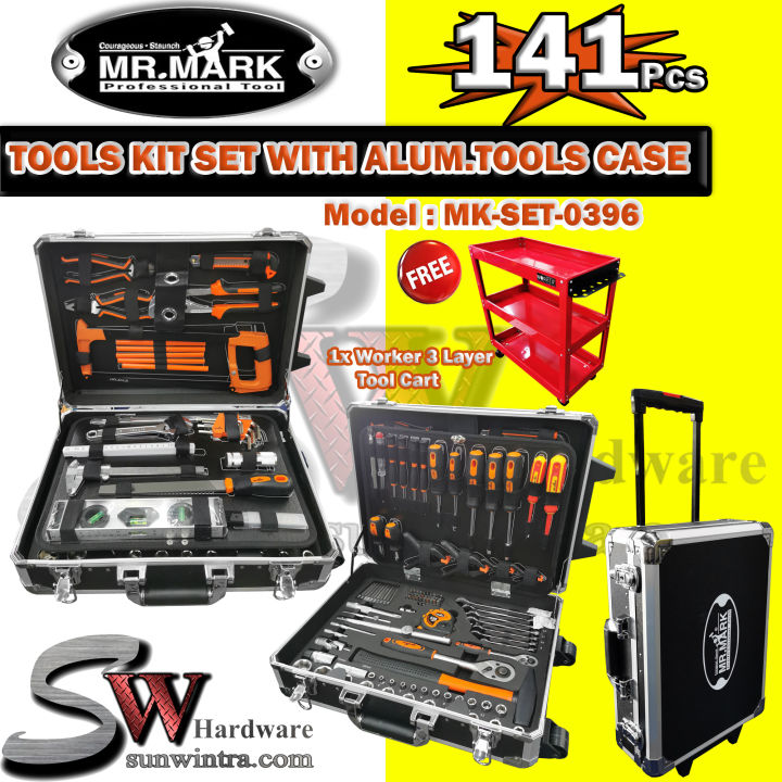 MR MARK 141Pcs Tool Kit Set come with Aluminium Tool Case Trolley MK ...