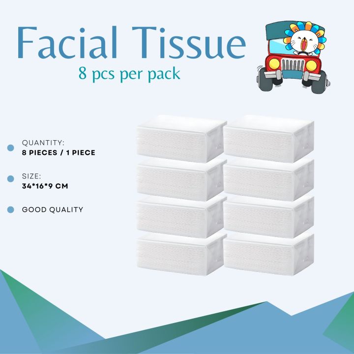 8pcs/1pc White tissue table tissue facial tissue Interfolded Paper ...