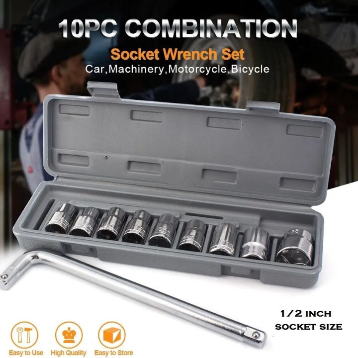10pcs Bicycle Motorcycle Car Repairing Tool Set 10 Pcs Socket Wrench ...