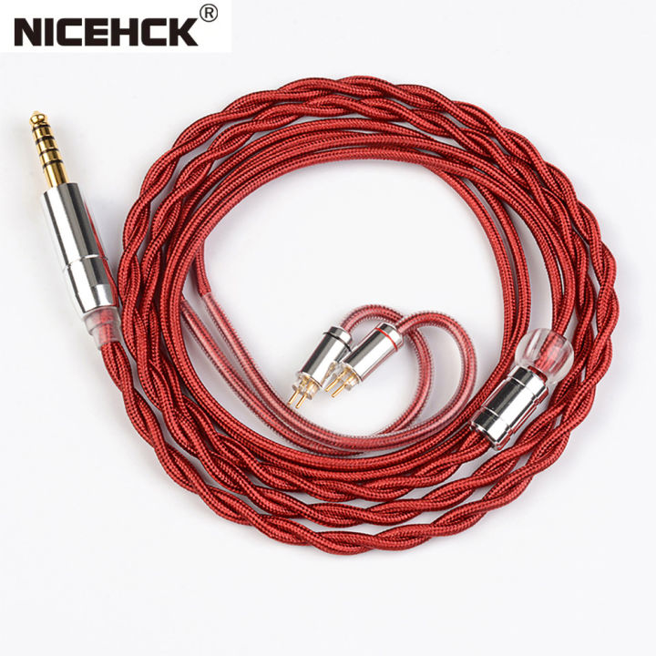 NiceHCK RedAg Earphone Coaxial Cable 3.5/2.5/4.4mm Plug 4N Pure Silver ...