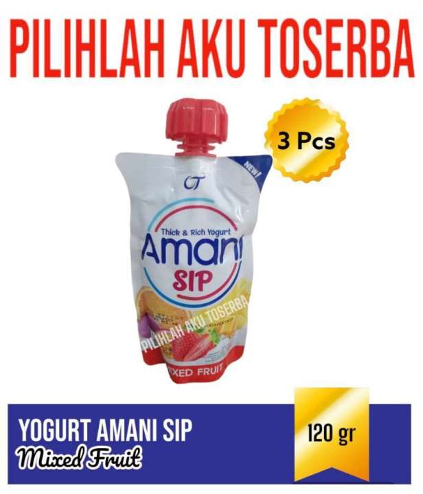 AMANI SIP Yogurt Drink MIXED FRUIT 120 gr - ( HARGA 3 POUCH ) | Lazada Indonesia