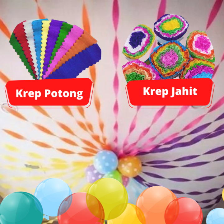 Kertas Krep / Crepe Paper Untuk Dekorasi Pesta Ulangtahun Warna Warni ...
