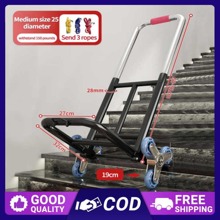 [Free shipping] Folding luggage trolley hand truck push cart black ...