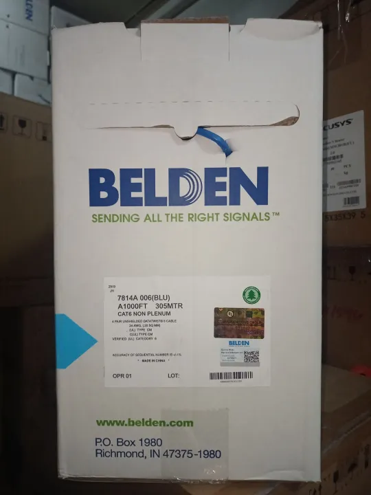 305M BELDEN Cat6 UTP Cable 305M/ 1000FT - Blue (7814A 006 BLU) | Lazada PH