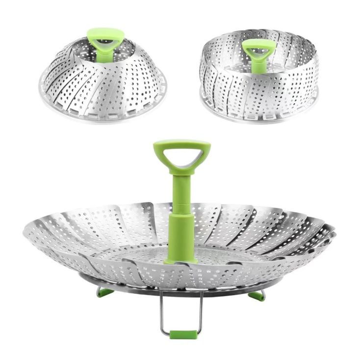 CHDHALTD Expandable Folding Steamer Basket Stainless Steel Mesh ...
