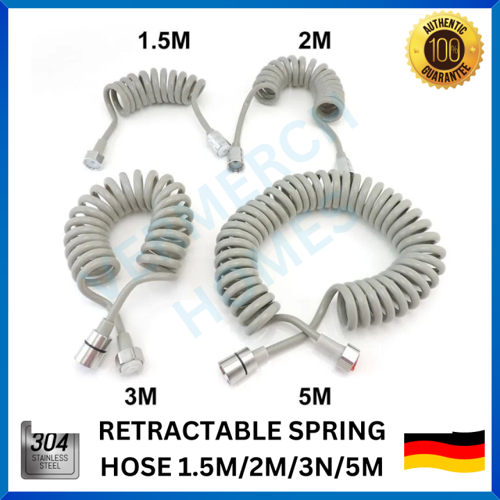 VERMERCH Best Seller Retractable Spring Hose 1.5M, 2M Hose Water Inlet ...