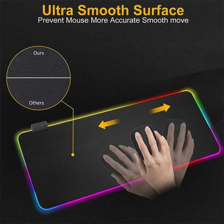900x400mm RGB Gaming Mouse Pad Big Size For Gamer LED Rainbow Backlit ...