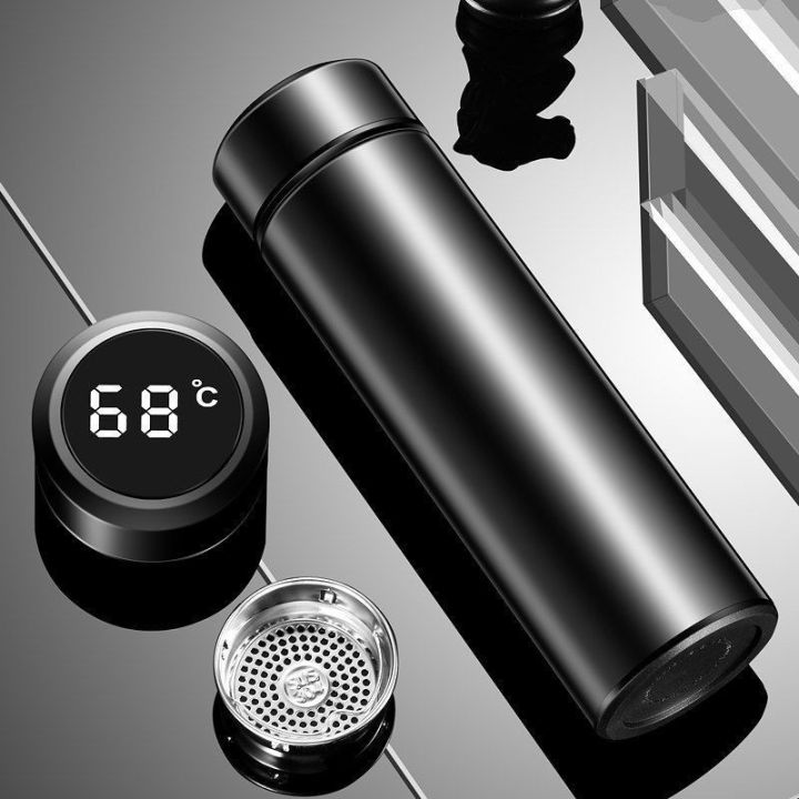 LED Tumbler 500ml Smart Thermos Bottle LED Temperature Display Vacuum Hot Cold Thermos Bottle ...