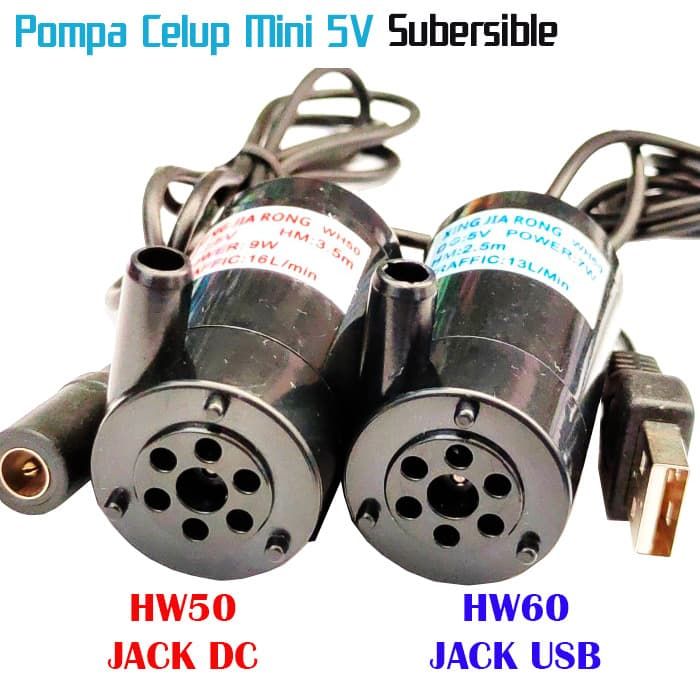 Pompa Celup Mini Submersible DC Pump 5V Jack DC 9W USB 7W | Lazada ...