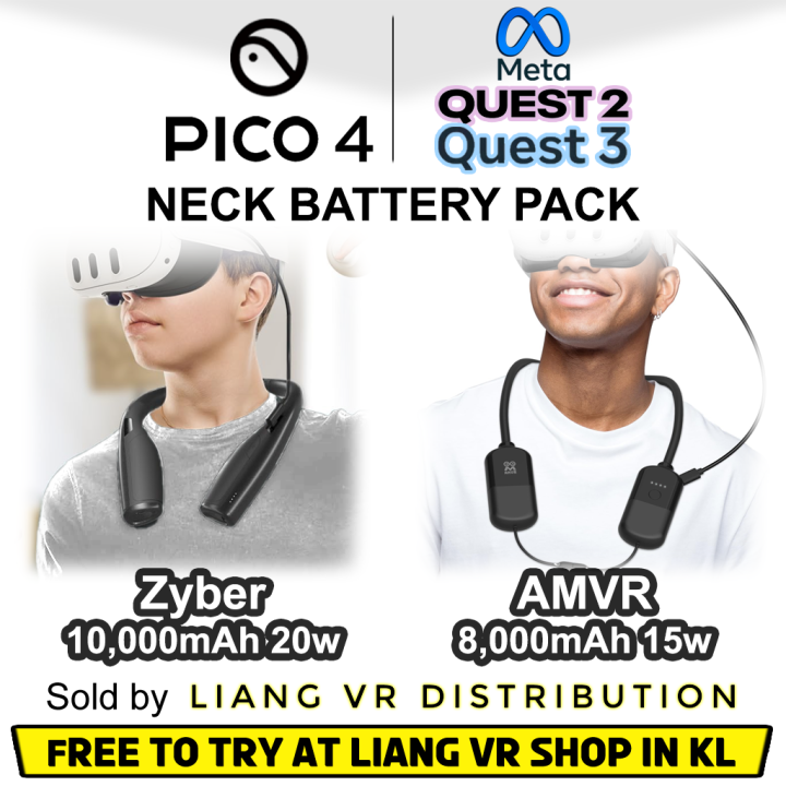 AMVR / Zyber Portable Neck Battery Pack Powerbank for Meta Quest 3 ...