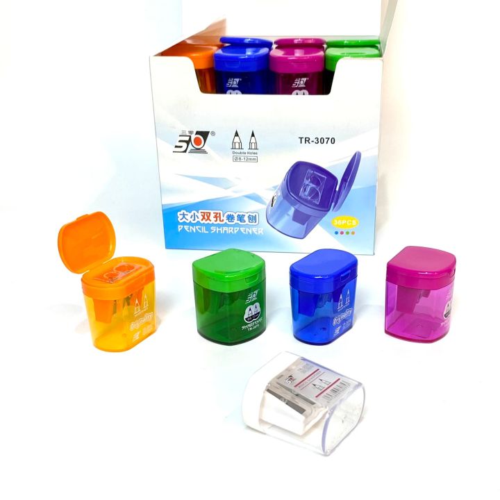 BOS Serutan Pensil 2 Lubang Warna/Peruncing Pensil/Pencil Sharpener ...