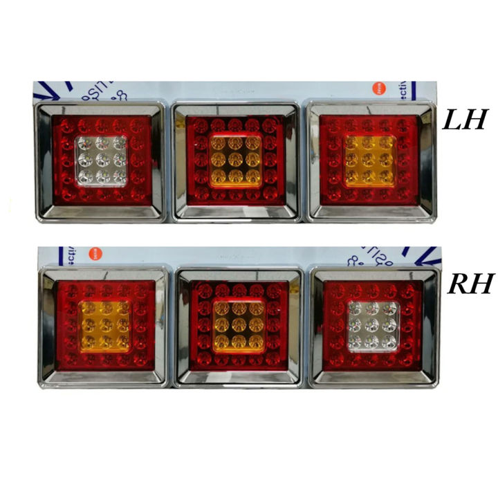 J101S13 1 SET 2 PCS HINO NISSAN UD FUSO ALL LORRY TRUCK LED CHROME TAIL ...