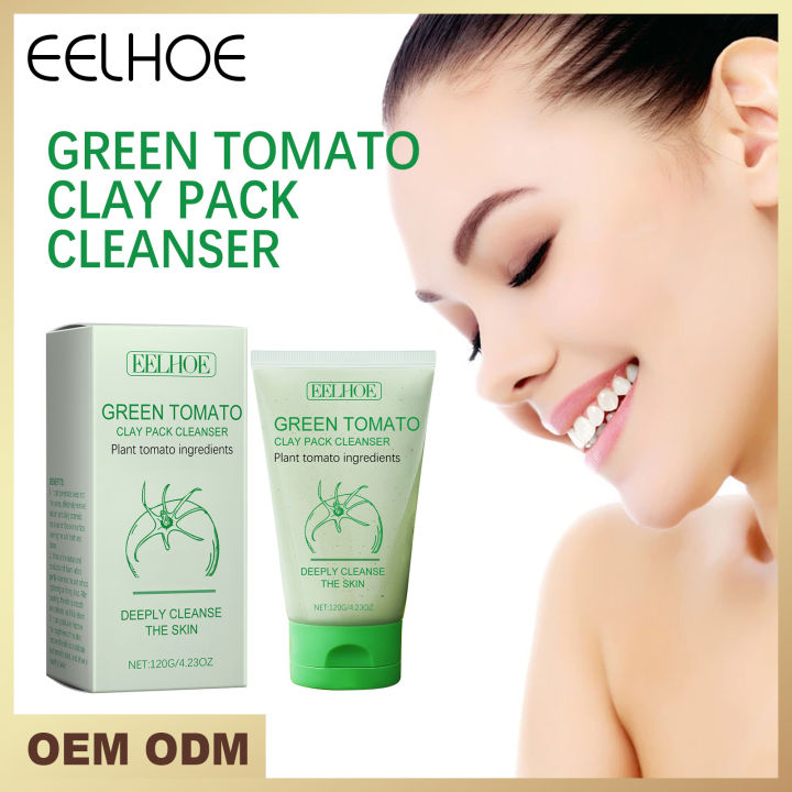 EELHOE Fully Green Tomato Clay Mask Cleanser Pore Purifying with 49% ...