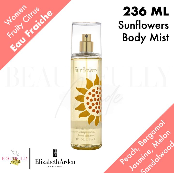 Elizabeth Arden Sunflowers EDF 236ml - Eau Fraiche Fine Fragrance Mist ...