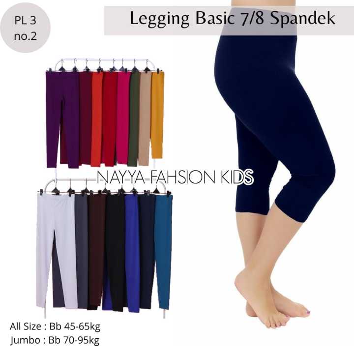 Legging Pendek 7/8 All size & Jumbo Spandek Premium / Celana Legging ...