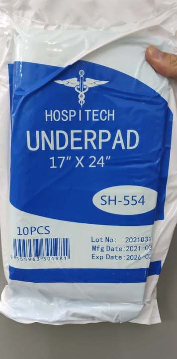Hospitech Underpad 17''x24''/17"x27" 10pcs | Lazada