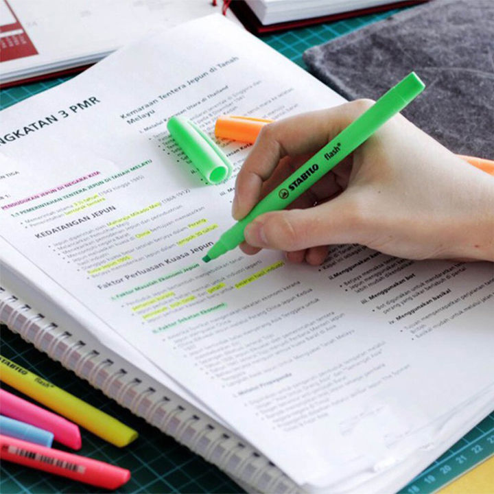 STABILO Flash Highlighter Pen Pocket Slim Marker Set School Office ...