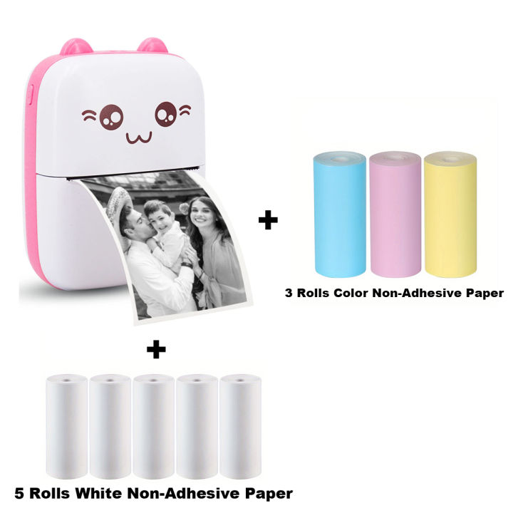 Sticker Paper Mini Thermal Pocket Wireless Portable Printer for Notes ...