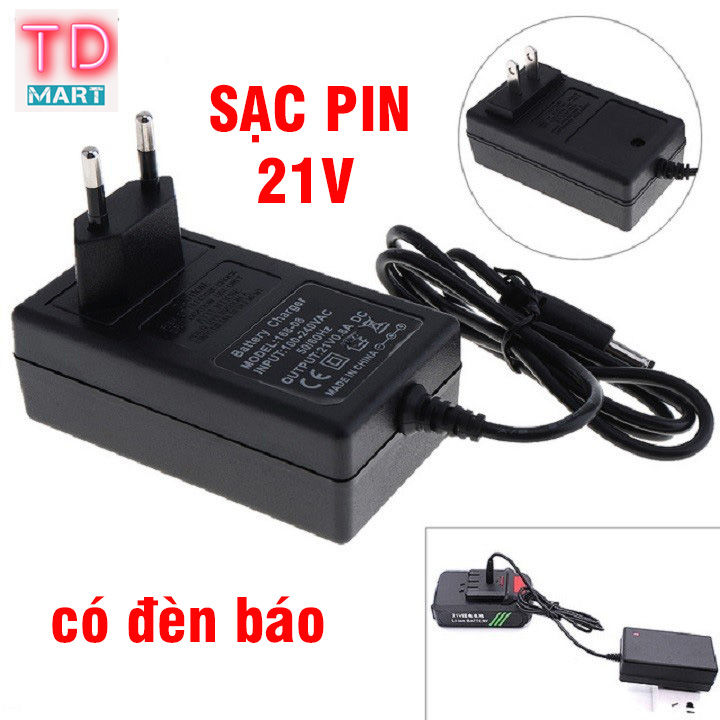 Sạc Pin Máy Khoan 21V Li-ion cho các dòng máy khoan pin 21v, Có đèn báo ...