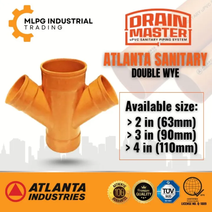 ATLANTA uPVC SANITARY DOUBLE WYE | 2", 3", 4" inches (PER PCS) | Lazada PH