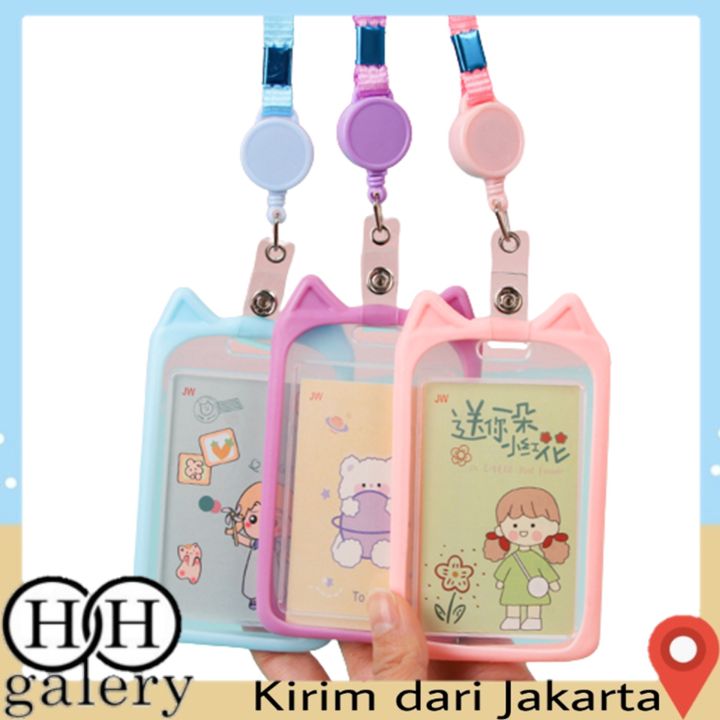 Name Tag Lanyard Gantungan Kartu Motif Kucing Kelinci Akses MRT Busway ...