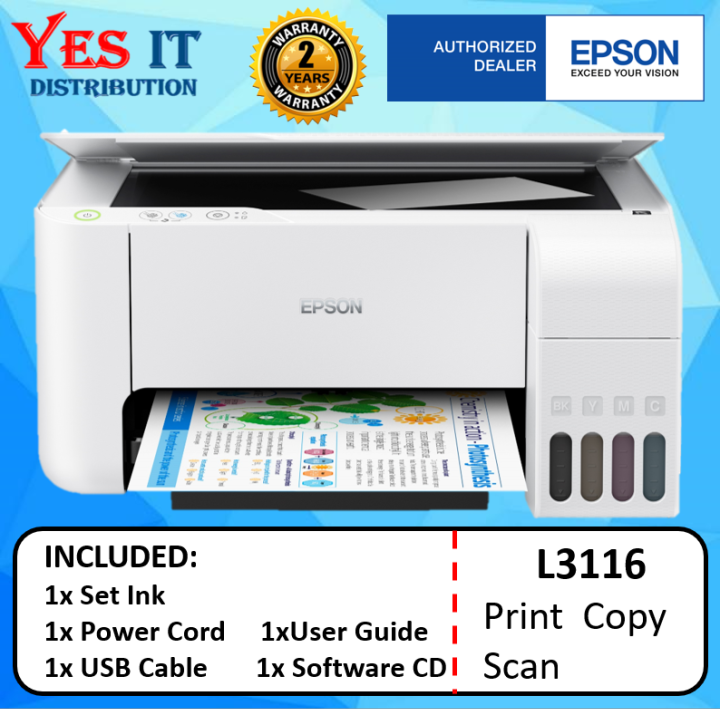 Epson EcoTank L3116 All-in-One Ink Tank Printer (Print,Scan,Copy) | Lazada
