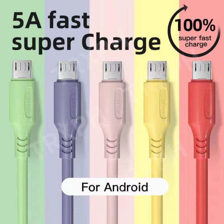 Liquid Silicone 5A USB Long Fast Charging Data Cable for Android Fast ...