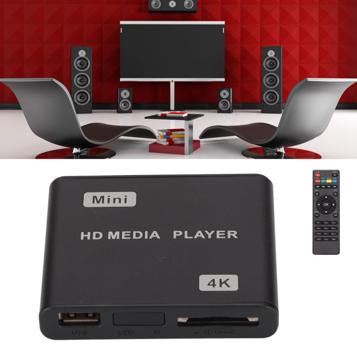4K HD Media Player Mini Streaming Media Player with Remote Control and ...