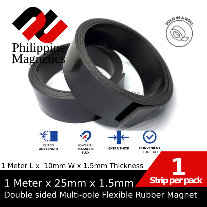 1 Meter 25mm x 1.5mm Magnetic Rubber Strip without 3M Adhesive ...