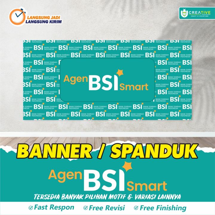 Banner / Spanduk Backdrop Dinding Agen BSI Smart / Smart Agent | Lazada ...