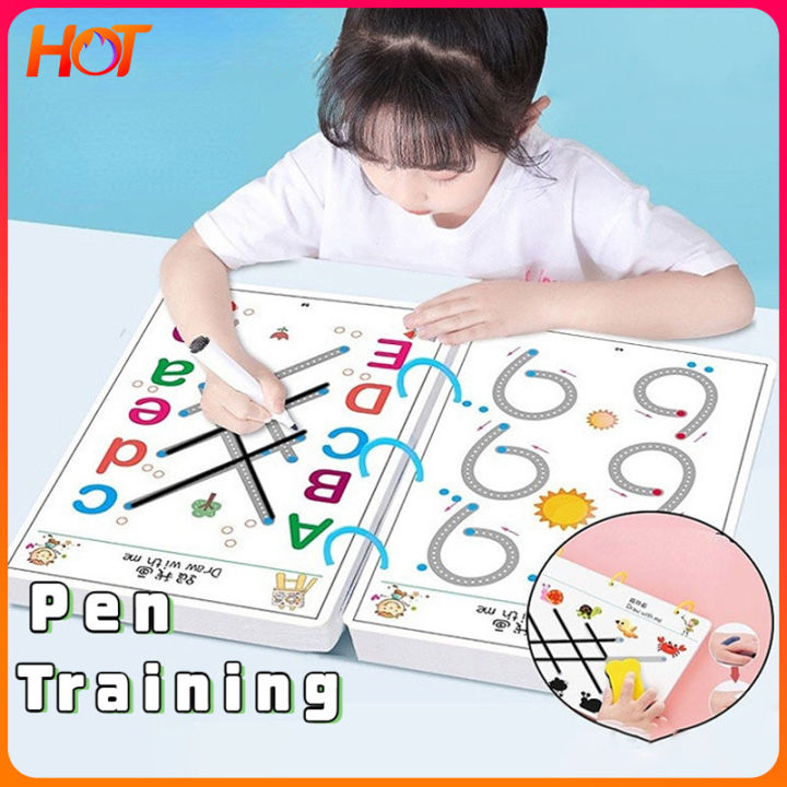 🔥 64 Page Kids Magical Tracing Book Pen Training For Children Preschool ...