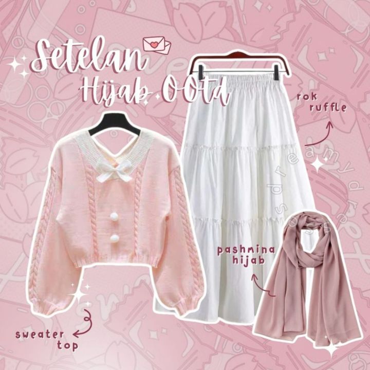 3in1 Set 136 - Setelan Wanita Hijab OOTD Kekinian terbaru Outfit ...