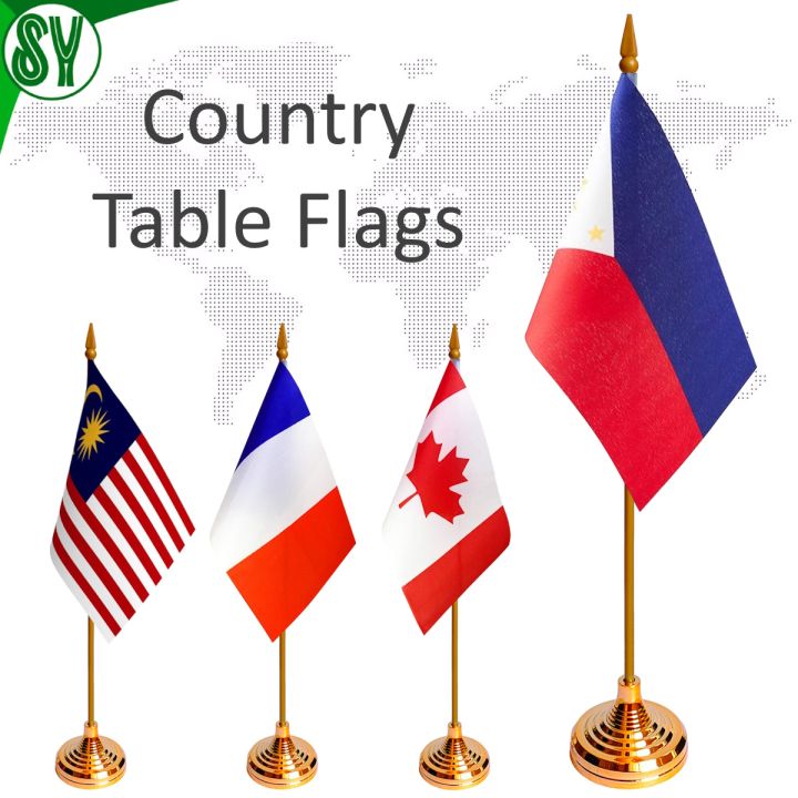 Small Mini Country Desk Flags with Pole and Base (Set 2) | Lazada PH