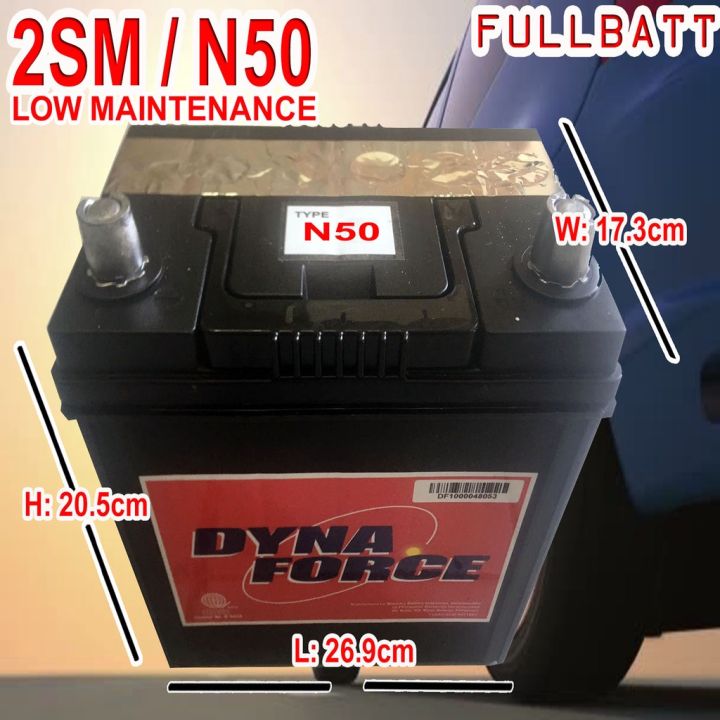 2SM / N50 DYNA FORCE Low Maintenance Car Battery | Lazada PH