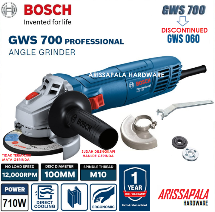 Bosch Mesin Gerinda Tangan 4 inch Angle Grinder BOSCH GWS 700 Original ...