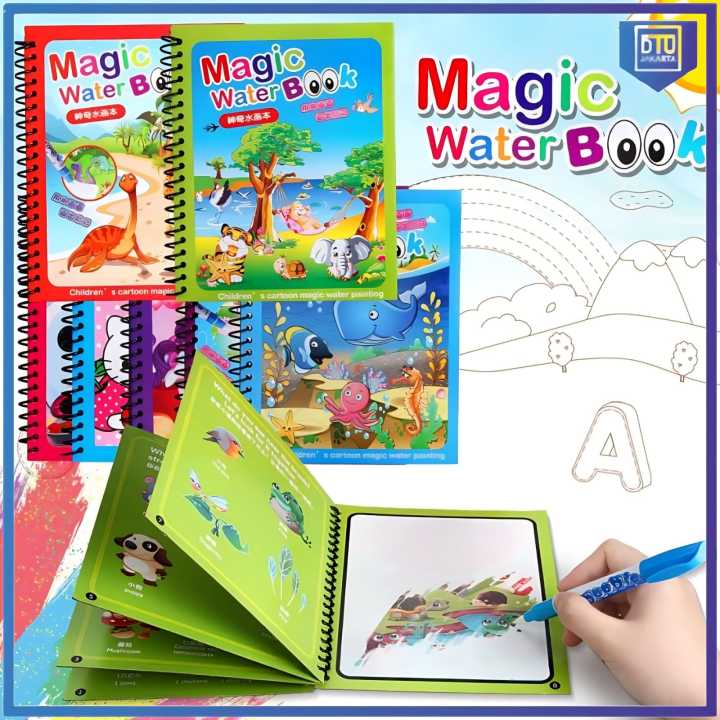Magic Water Book Mewarnai Dengan Pulpen Air - Buku Gambar Mewarnai ...