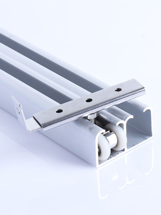 Hanging wheel rail wardrobe hanging rail solid wood door folding ...